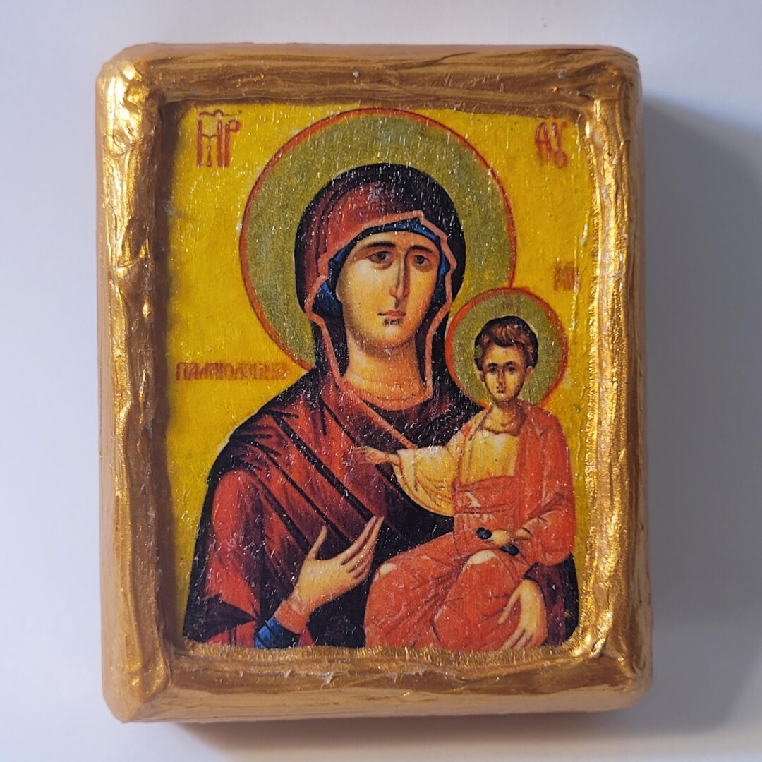 Virgin Mary Holding Jesus Theotokos Panagia Palaiologina. Religious Art ...