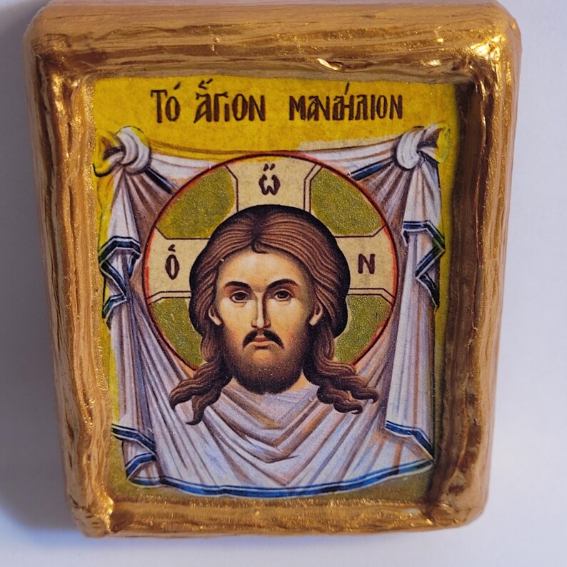 Jesus Christ the Holy Veil to Agion Mandylion Religious Art Byzantine ...