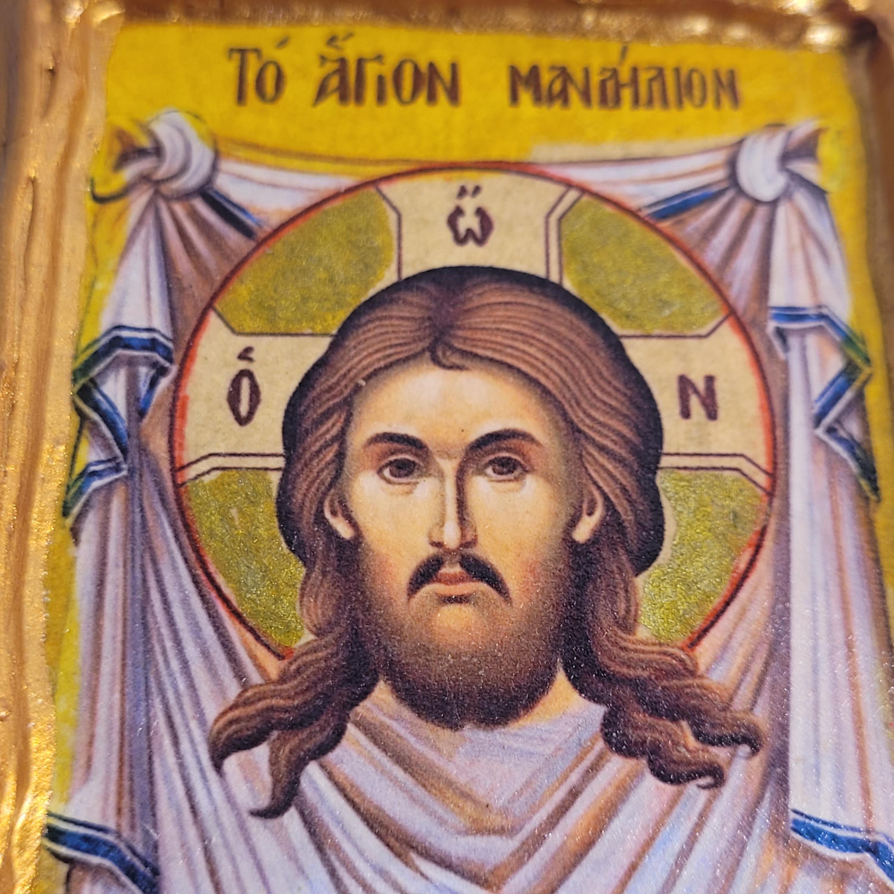 Jesus Christ the Holy Veil to Agion Mandylion Religious Art Byzantine ...
