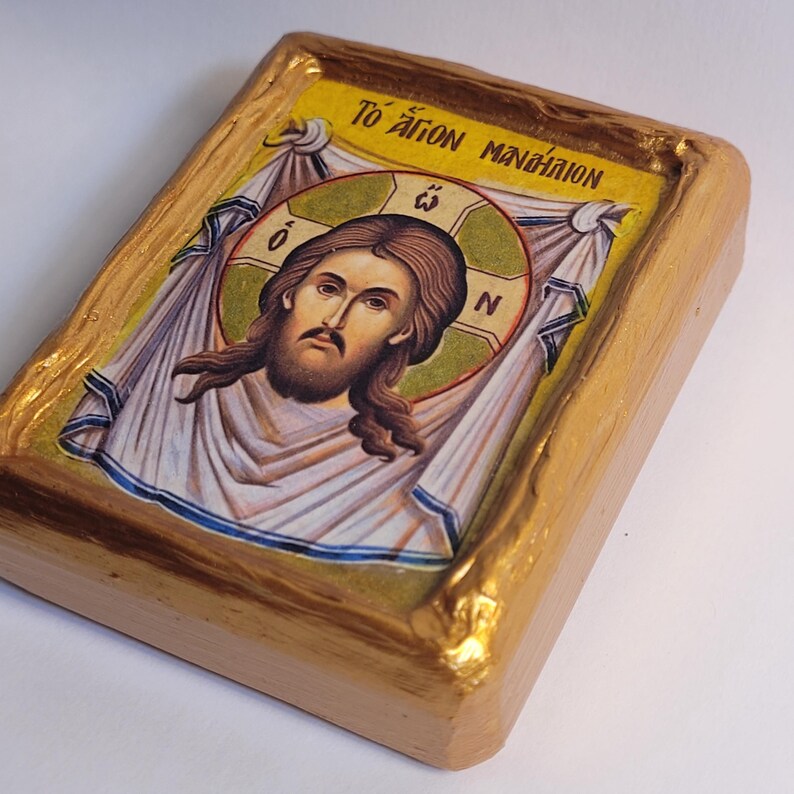 Jesus Christ the Holy Veil to Agion Mandylion Religious Art Byzantine ...