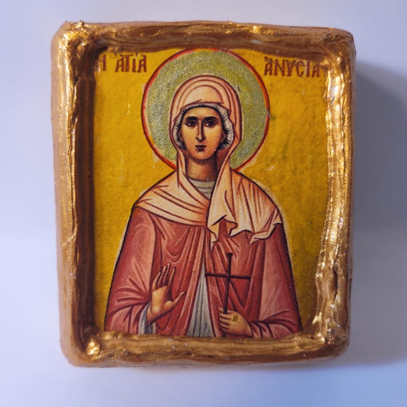 Saint Anysia Religious Art Byzantine Greek and Eastern Orthodox Mount ...