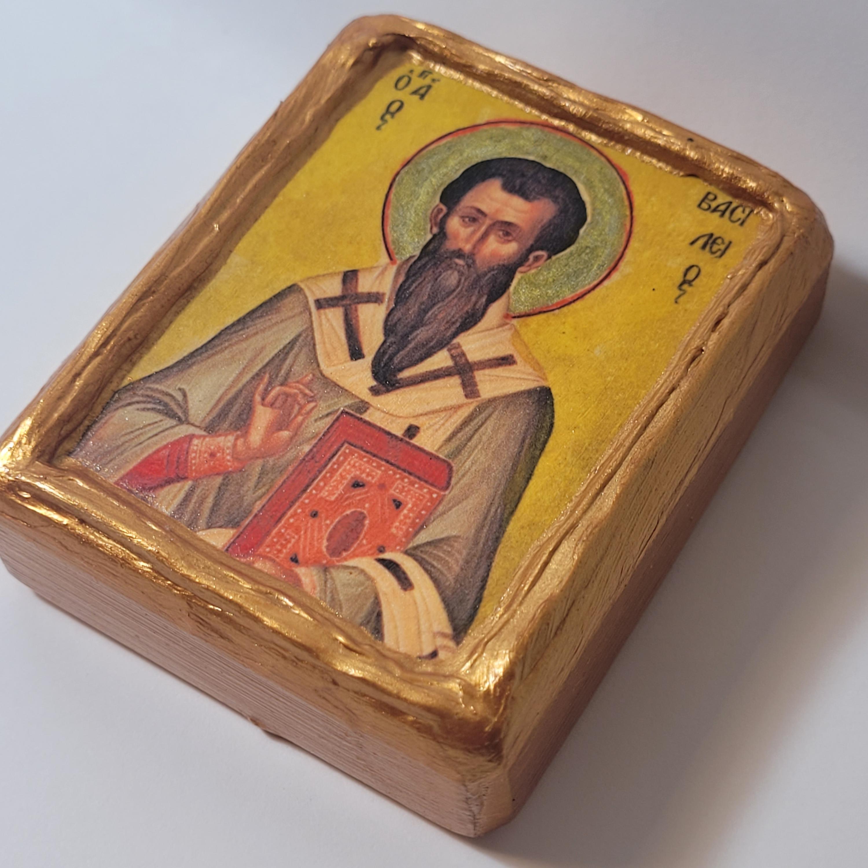 Saint Basil Basile St. Vasilios Agios Basilios Religious Art Byzantine ...