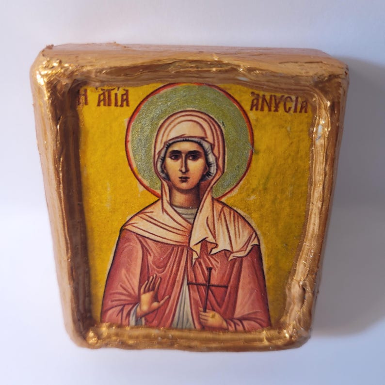 Saint Anysia Religious Art Byzantine Greek and Eastern Orthodox Mount ...