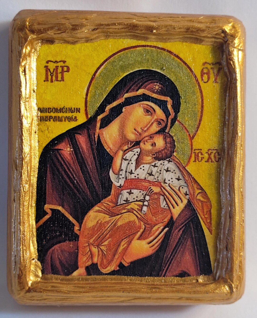 Virgin Mary Jesus Christ Panagia Paramythia Religious Art Byzantine ...