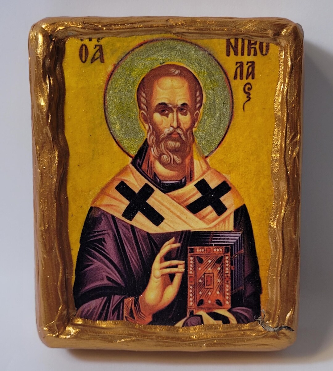 Saint Nicholas St. Nikolas Agios Nikolaos Religious Art Byzantine Greek ...