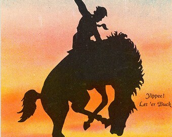 Cowboy postcard | Etsy
