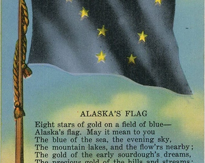 Alaska's Flag State Song Marie Drake Poem Vintage Postcard (unused) - Etsy