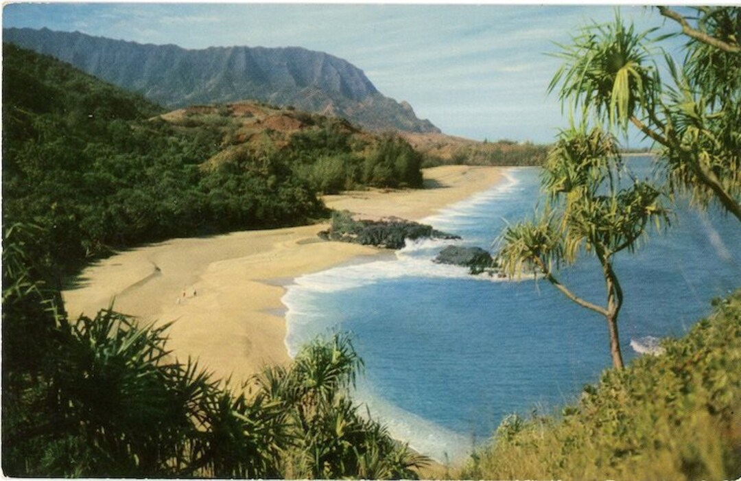 Lumahai Beach Kauai Hawaii Vintage Postcard unused - Etsy