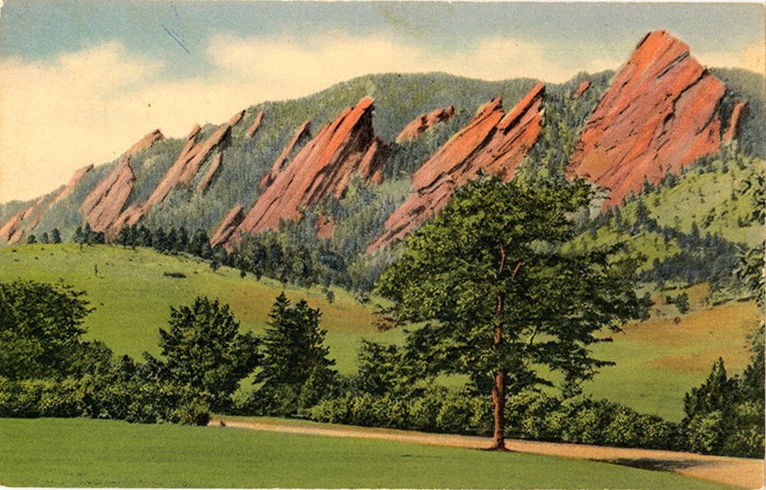 Boulder Colorado Flatirons Vintage Postcard unused - Etsy