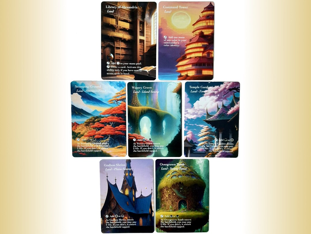 MTG Alternate Art 7x Non-basic Land Pack Dual Land Full Art - Etsy