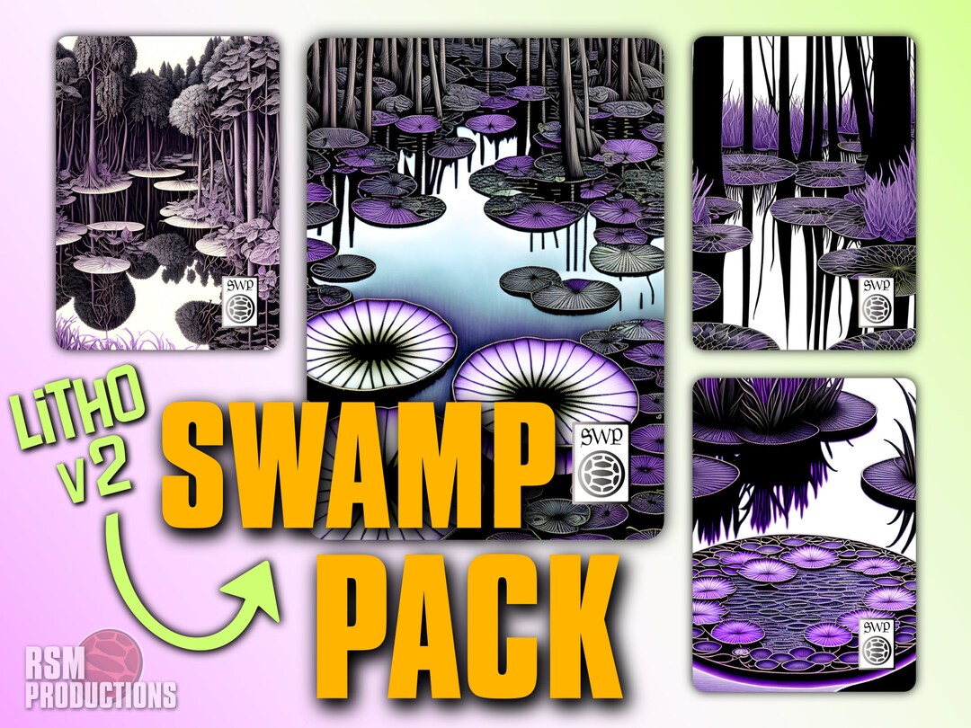 New MTG Lands, 4x Swamp Basic Land Pack, Alternate Art, Full Art Proxy ...