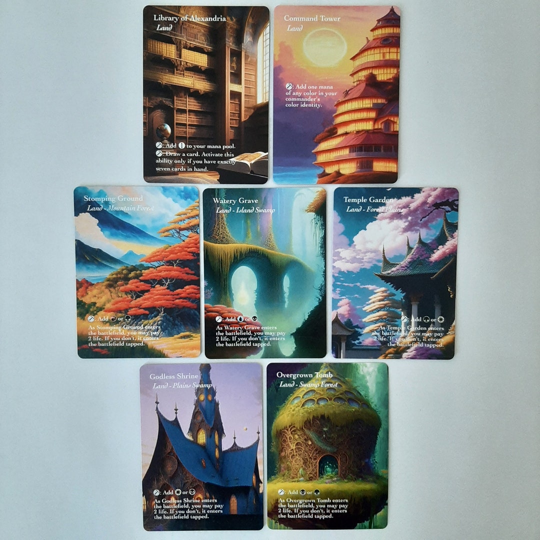 7x Non-basic Lands Pack MTG Dual Lands Alternate Art - Etsy