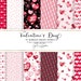 Valentine's Day Printable Paper Pack, Pink and Red Watercolor Heart ...