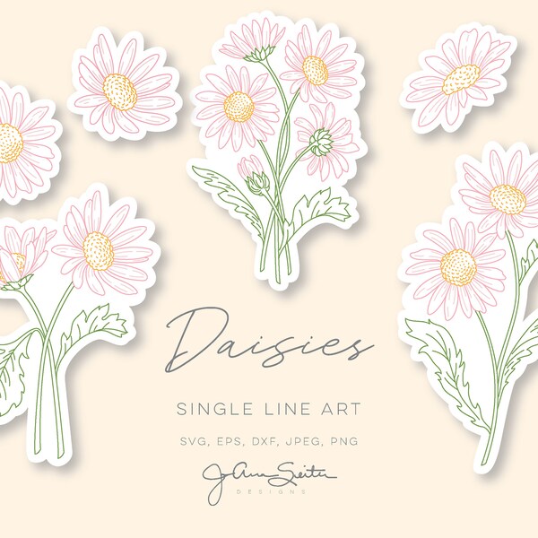 Daisy Single Line Svg - Etsy