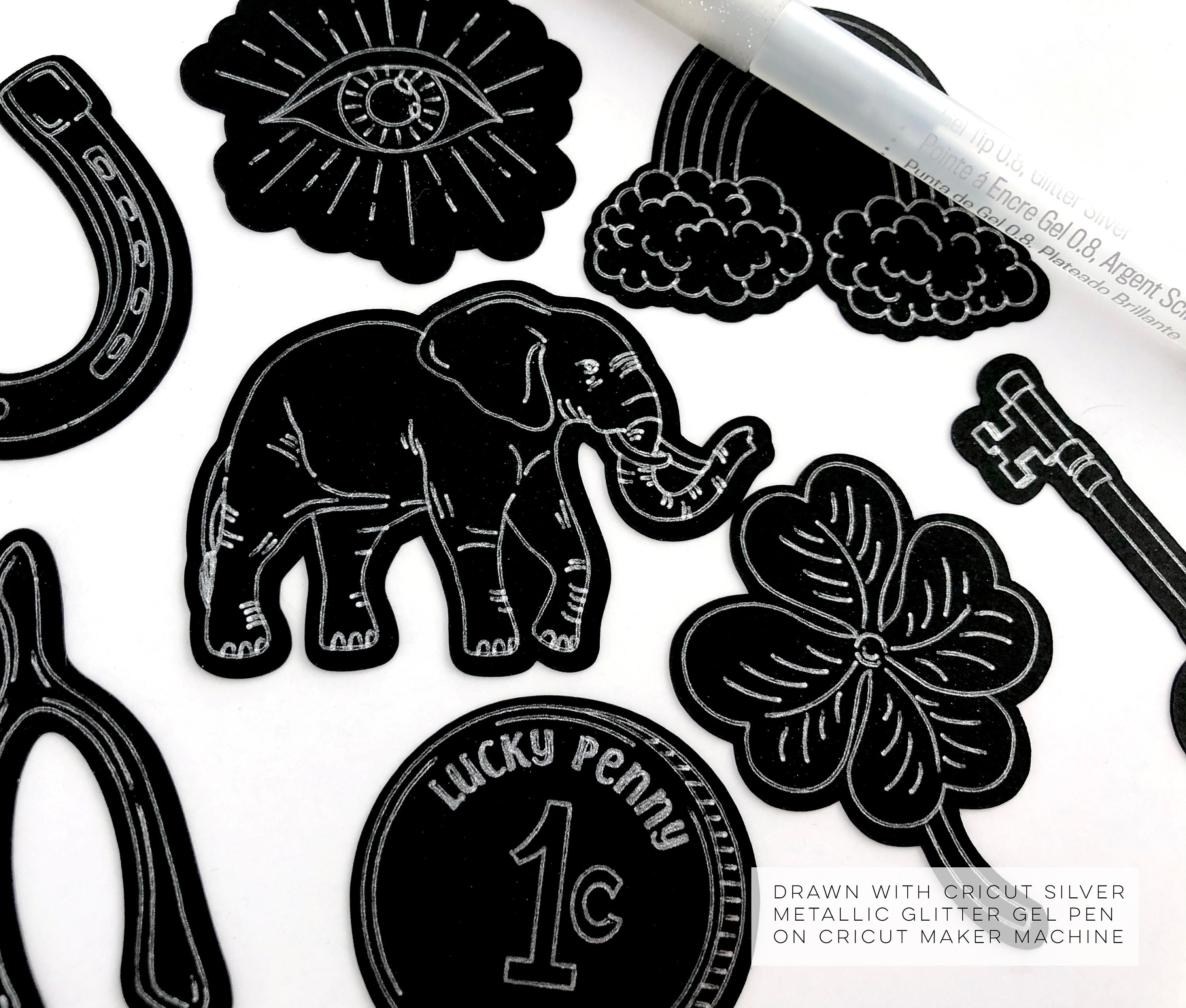 Single Line SVG Files of Good Luck Symbols Scrapbook Clip | Etsy