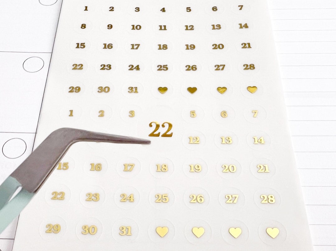 Foiled Date Dot Stickers for Planners and Journals - Etsy