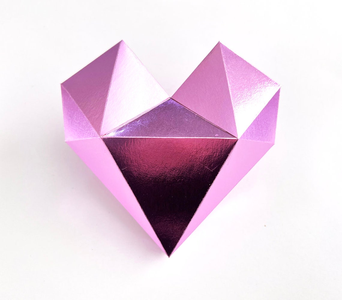 3D Low Poly Heart Box SVG File Valentine's Day Candy Box - Etsy