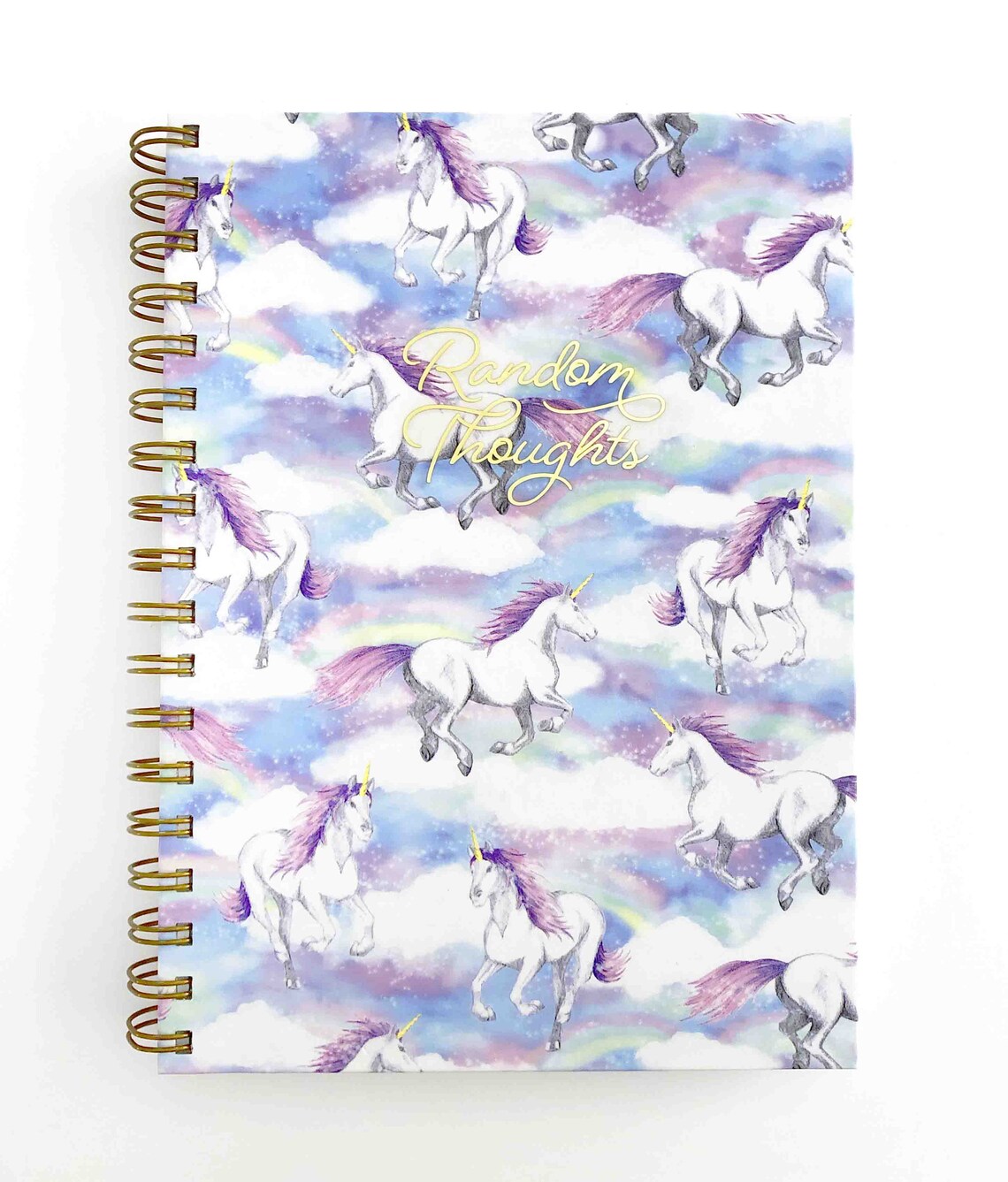 Personalized Unicorn Notebook With Rainbows Hardcover Spiral - Etsy