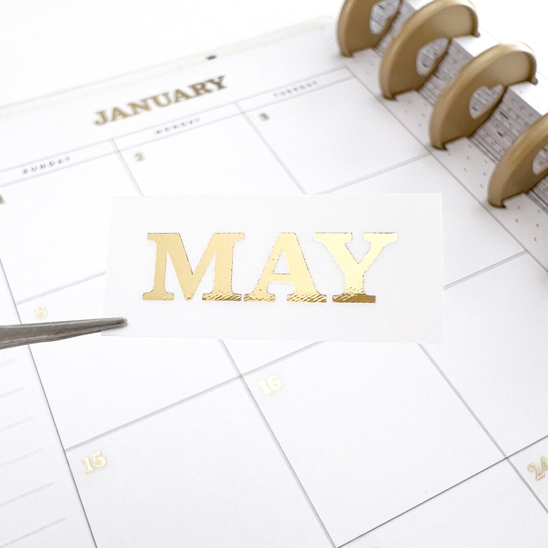 Month Name Stickers for Planners and Journals in Gold or Holographic ...