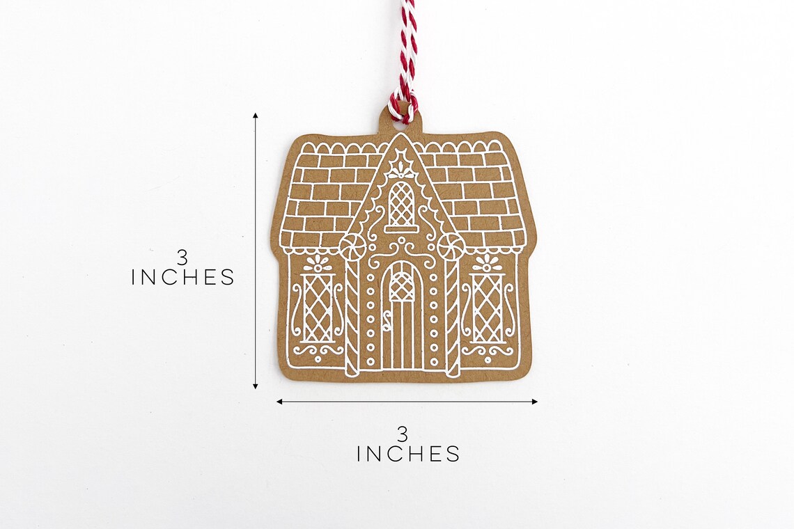 Gingerbread House Gift Tags, Set of 12 - Etsy