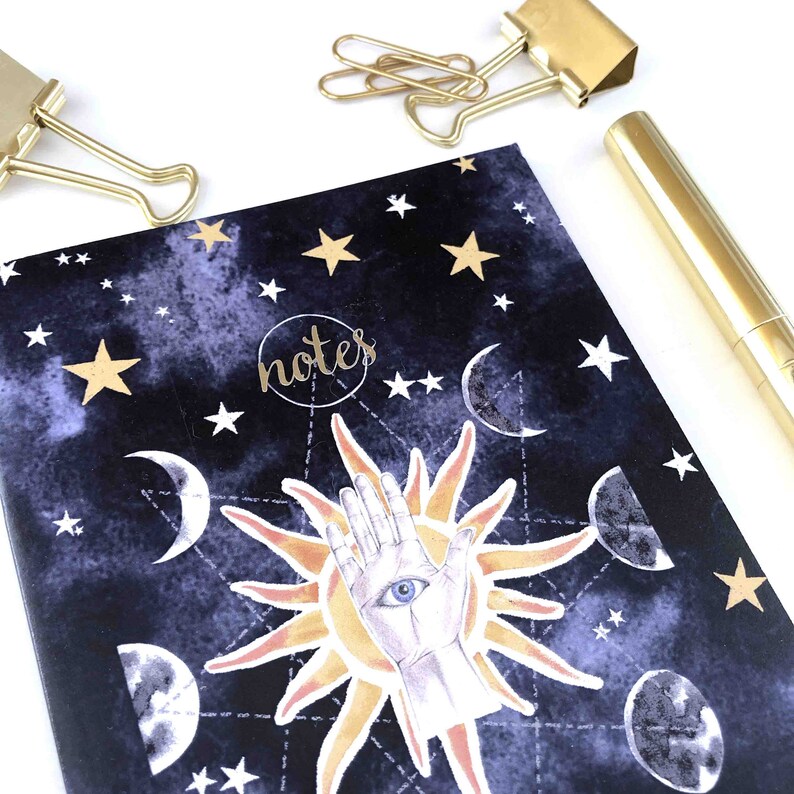 Personalized Moon Journal Small Notebook With Moon Phases - Etsy