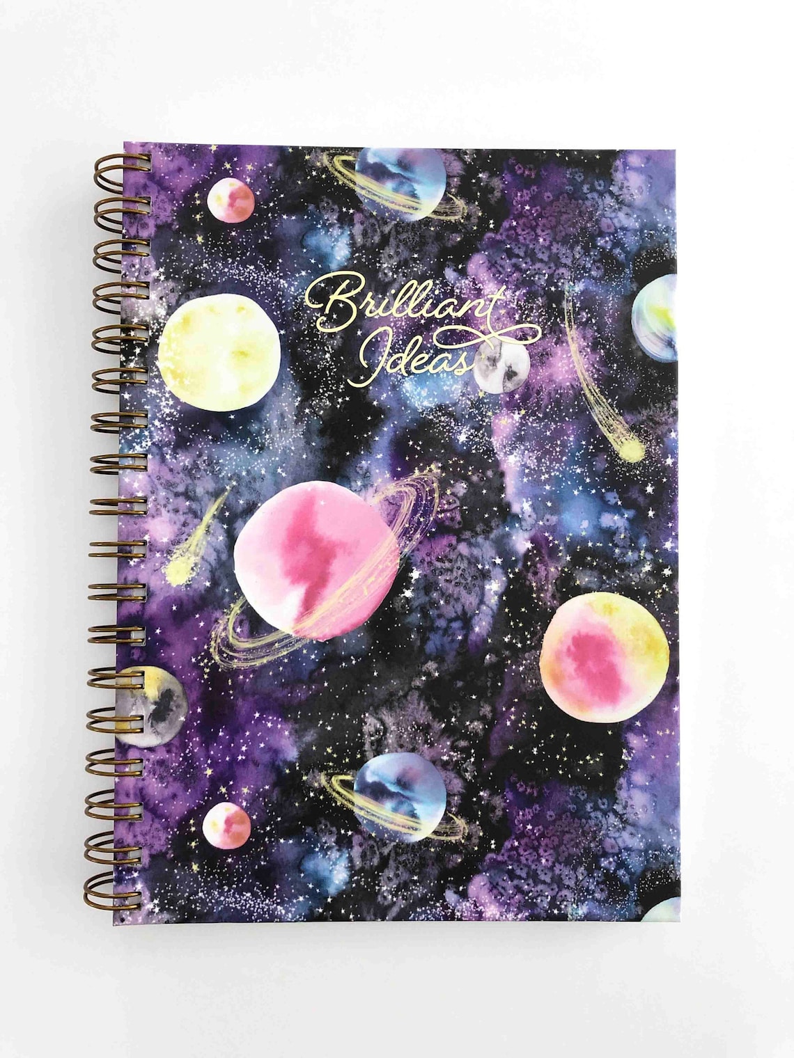Galaxy Space Notebook Spiral Bound Hardcover Personalized - Etsy Denmark