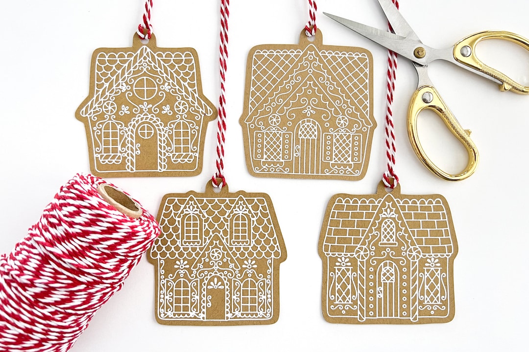 Gingerbread House Gift Tags, Set of 12 - Etsy