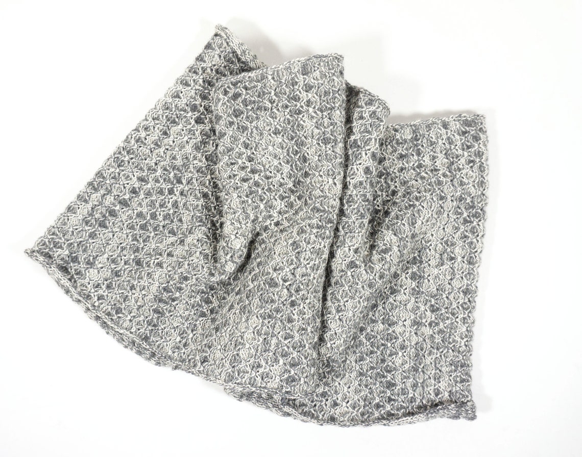 Gray Alpaca Knit Infinity Scarf Textured Knit Snood Unisex - Etsy