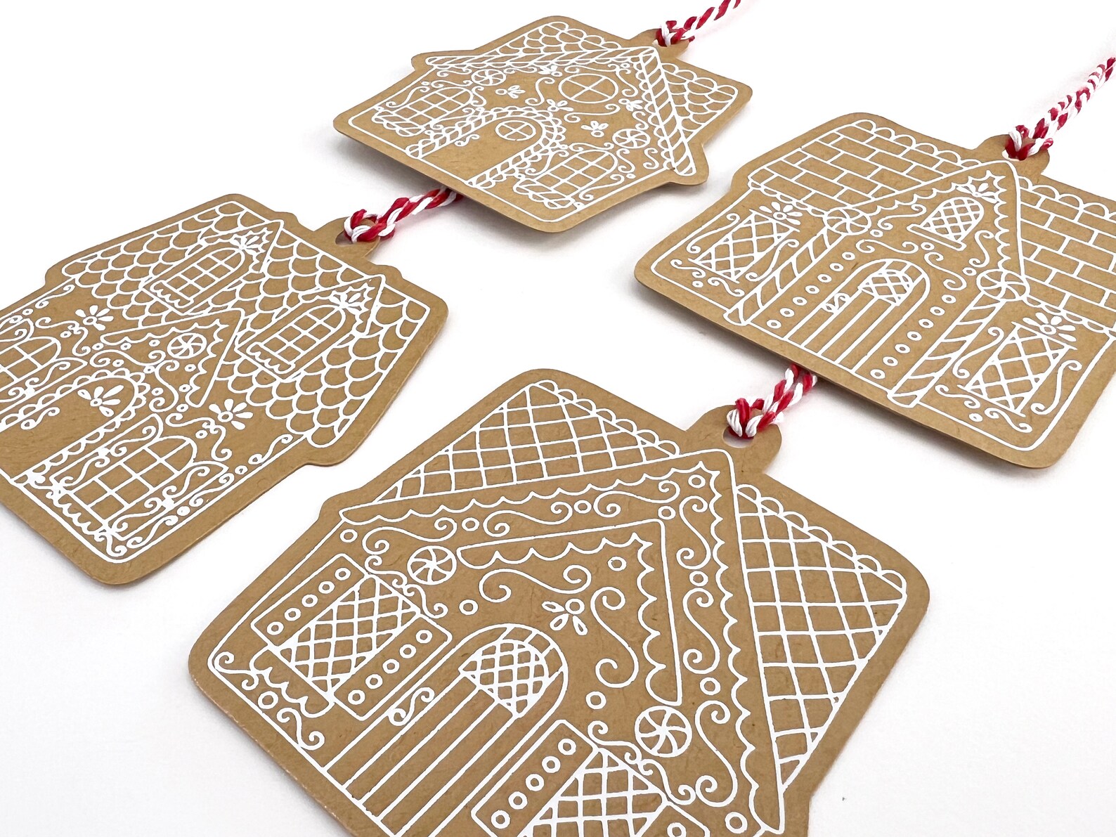 Gingerbread House Gift Tags, Set of 12 - Etsy
