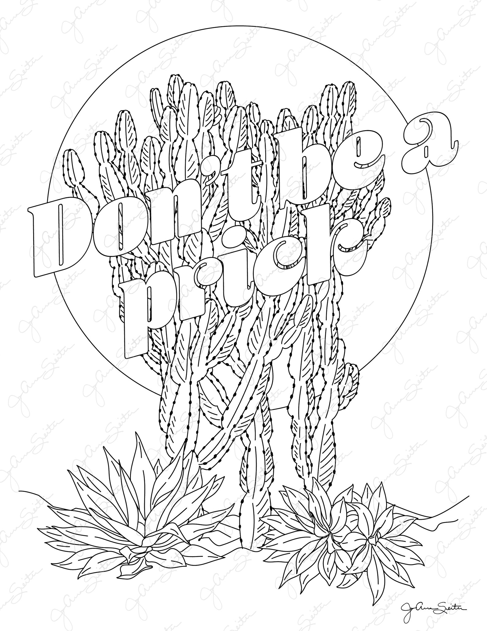 Printable Cactus Coloring Pages Set of 3 Coloring Sheets for | Etsy