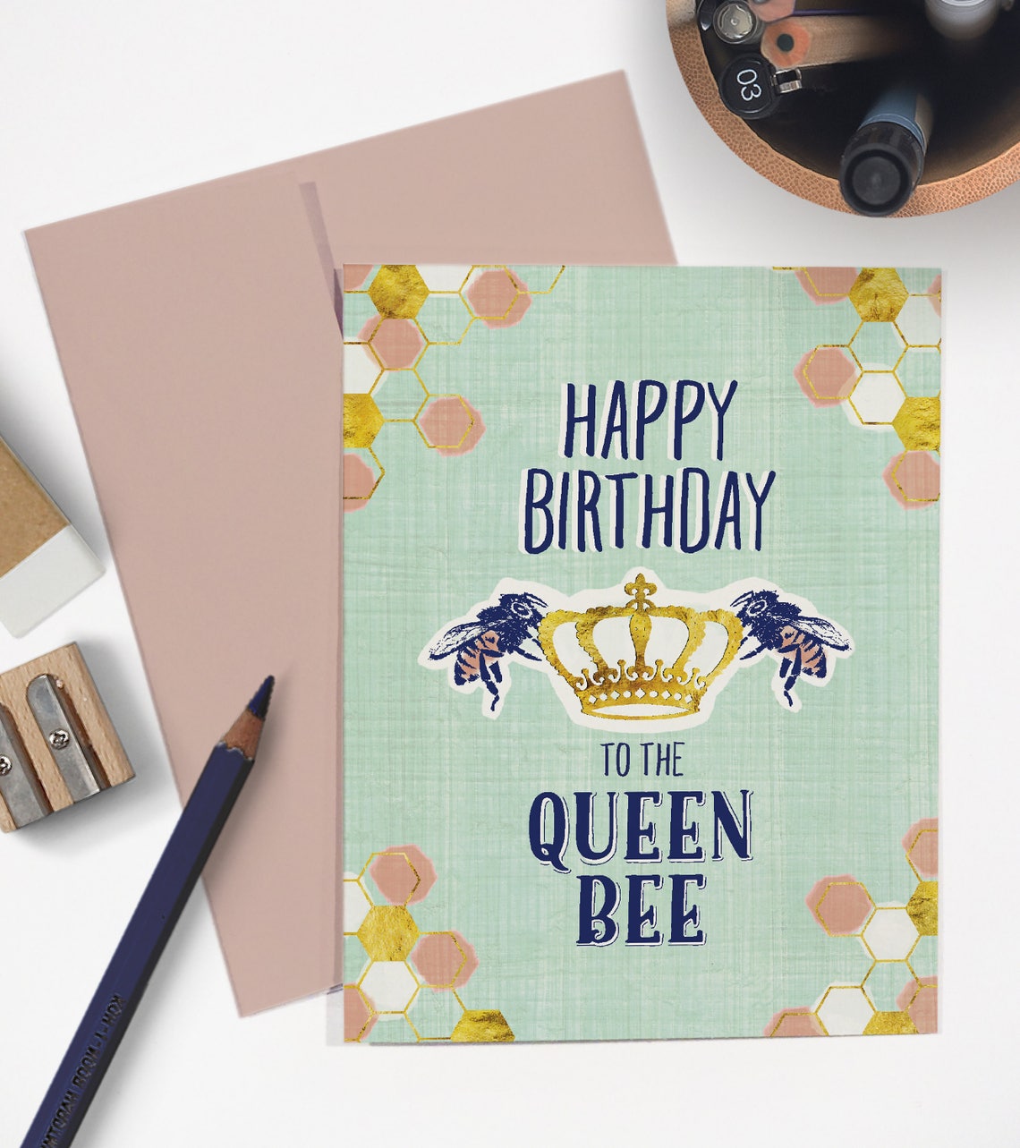 Birthday Card - Queen Bee - Instant Download - Digital File - Etsy