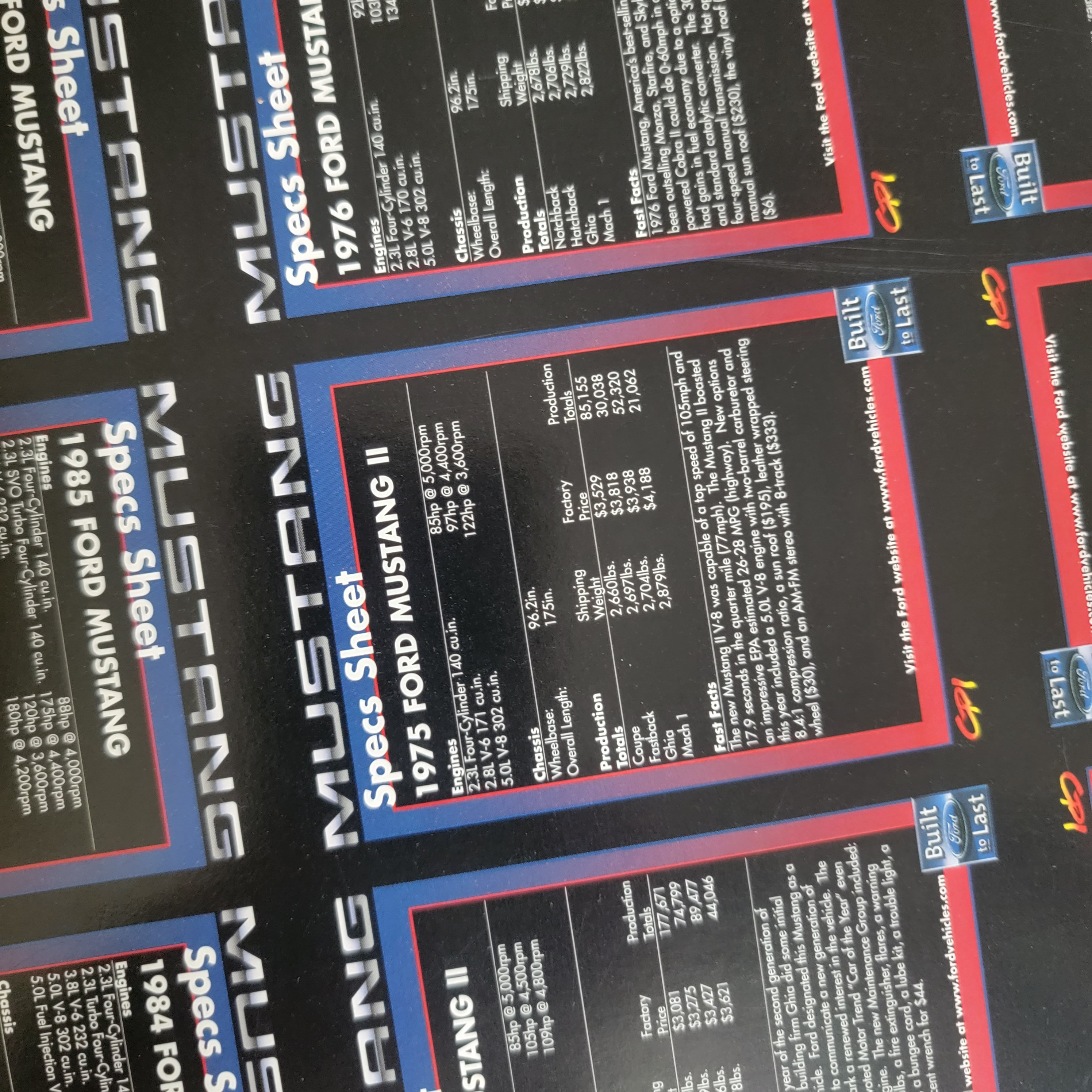 Uncut Ford Mustang Trading Cards Sheet RARE - Etsy