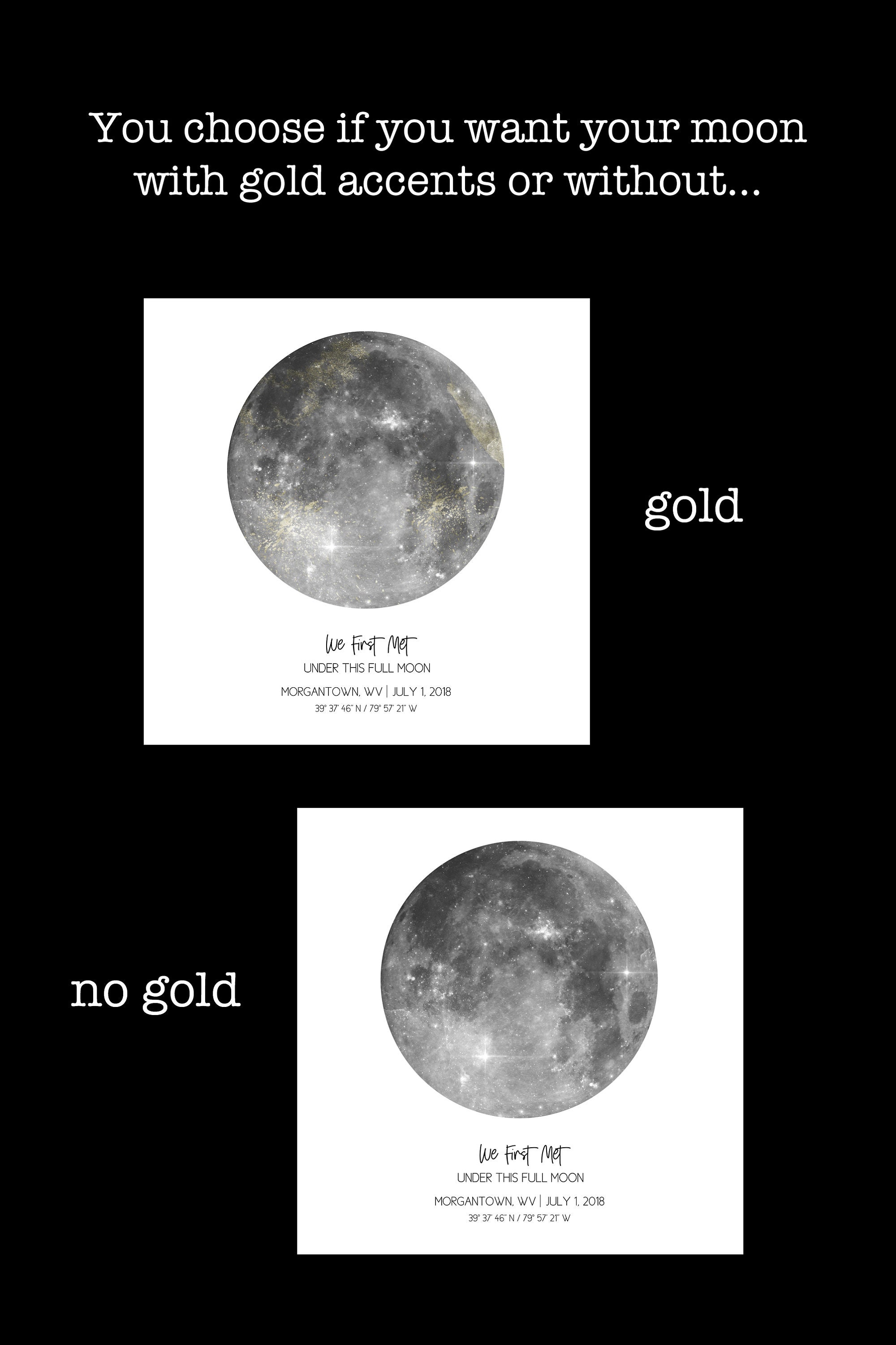 Custom moon phase tile personalized moon gift anniversary | Etsy