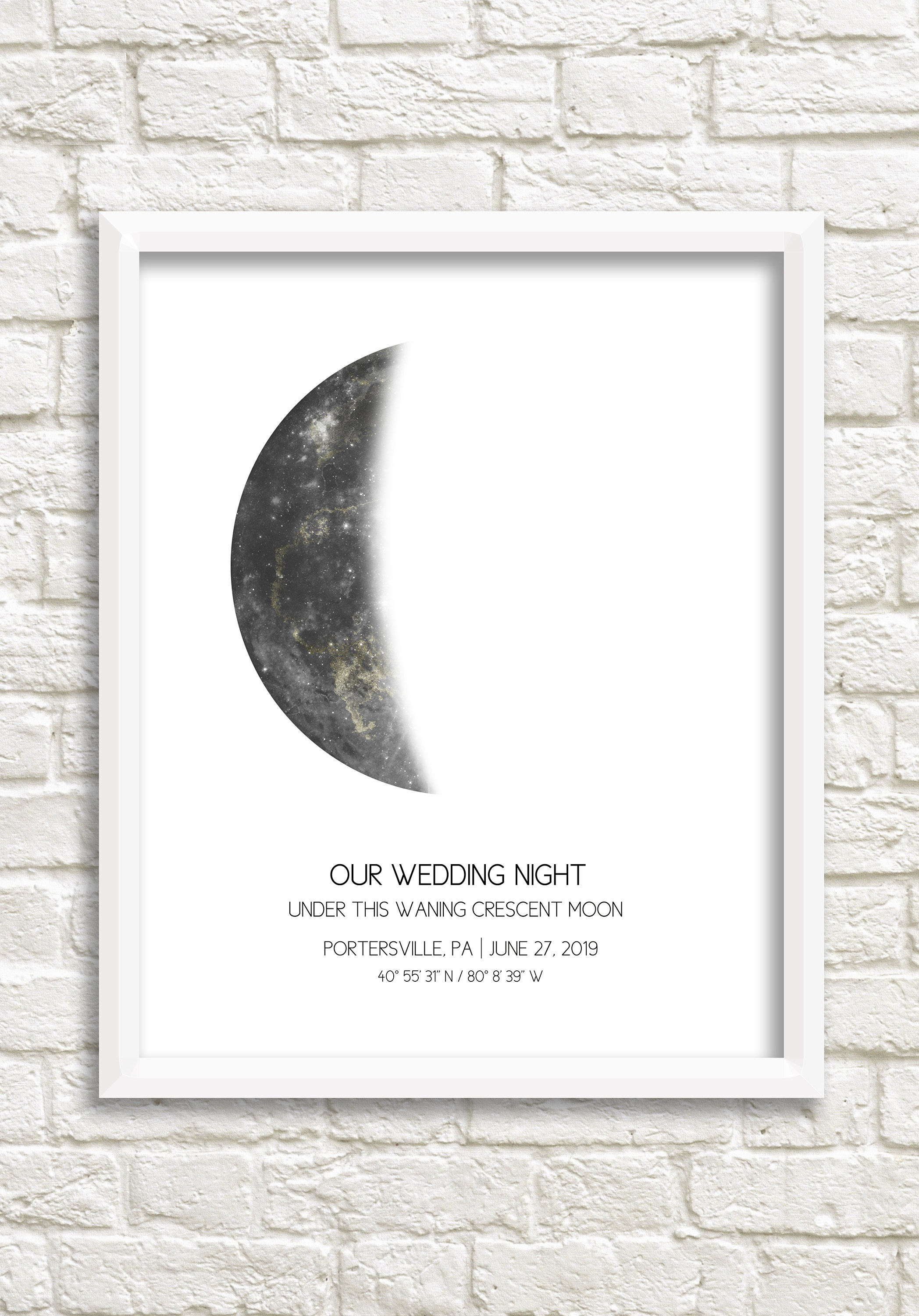 Custom moon print custom anniversary print personalized moon | Etsy