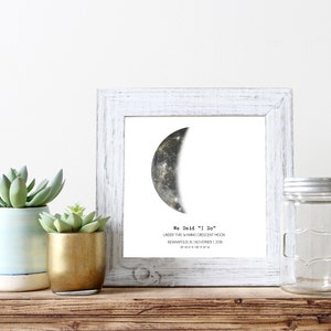 Personalized Moon Phase Print, Personalized Anniversary Gift for Him ...