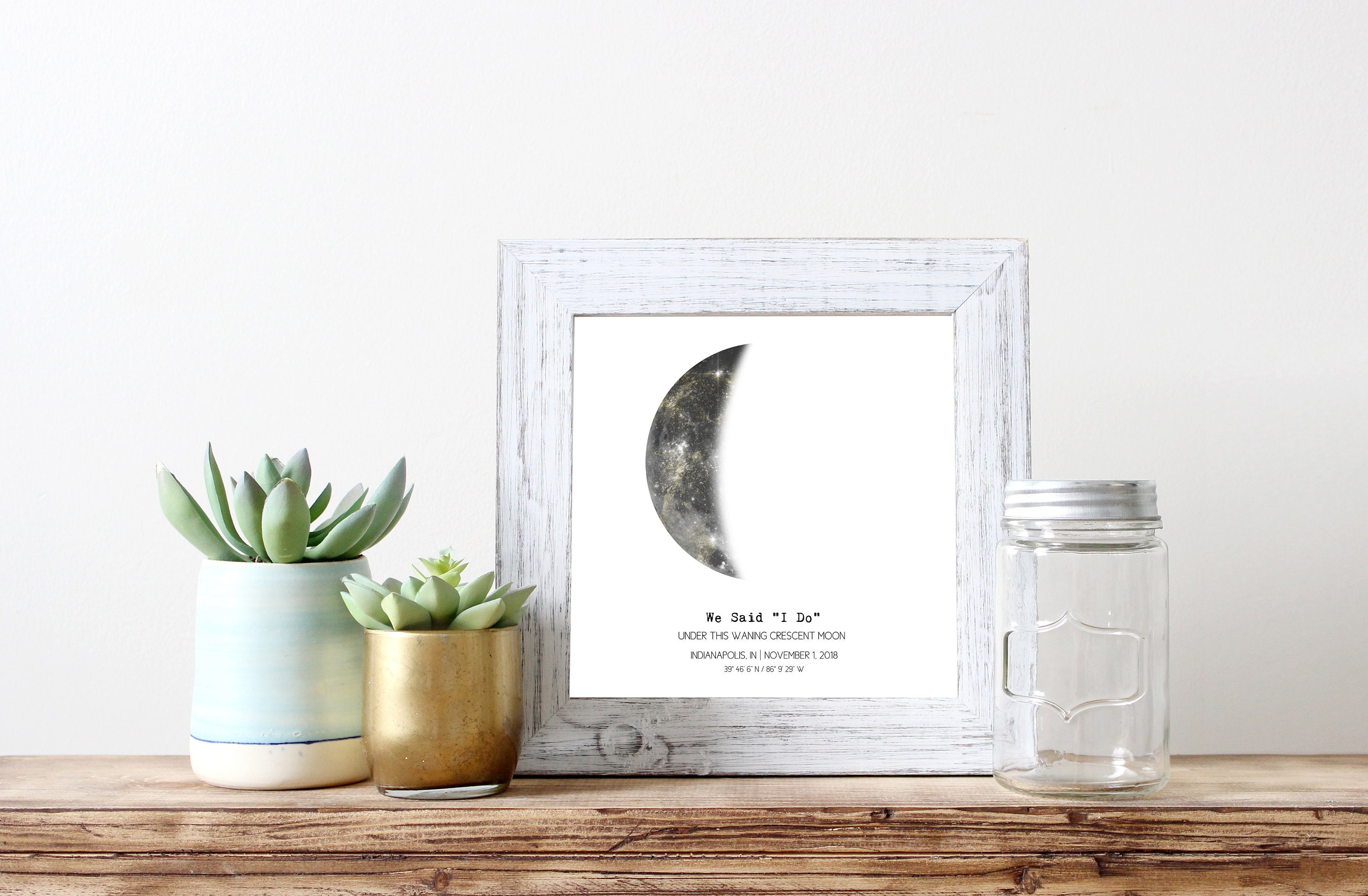Personalized moon phase print personalized anniversary gift | Etsy