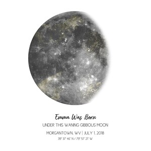 Custom moon phase tile personalized moon gift anniversary | Etsy