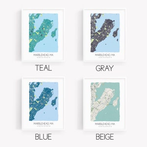 Marblehead MA City Map Art Print, Hometown Map Poster, City Map ...