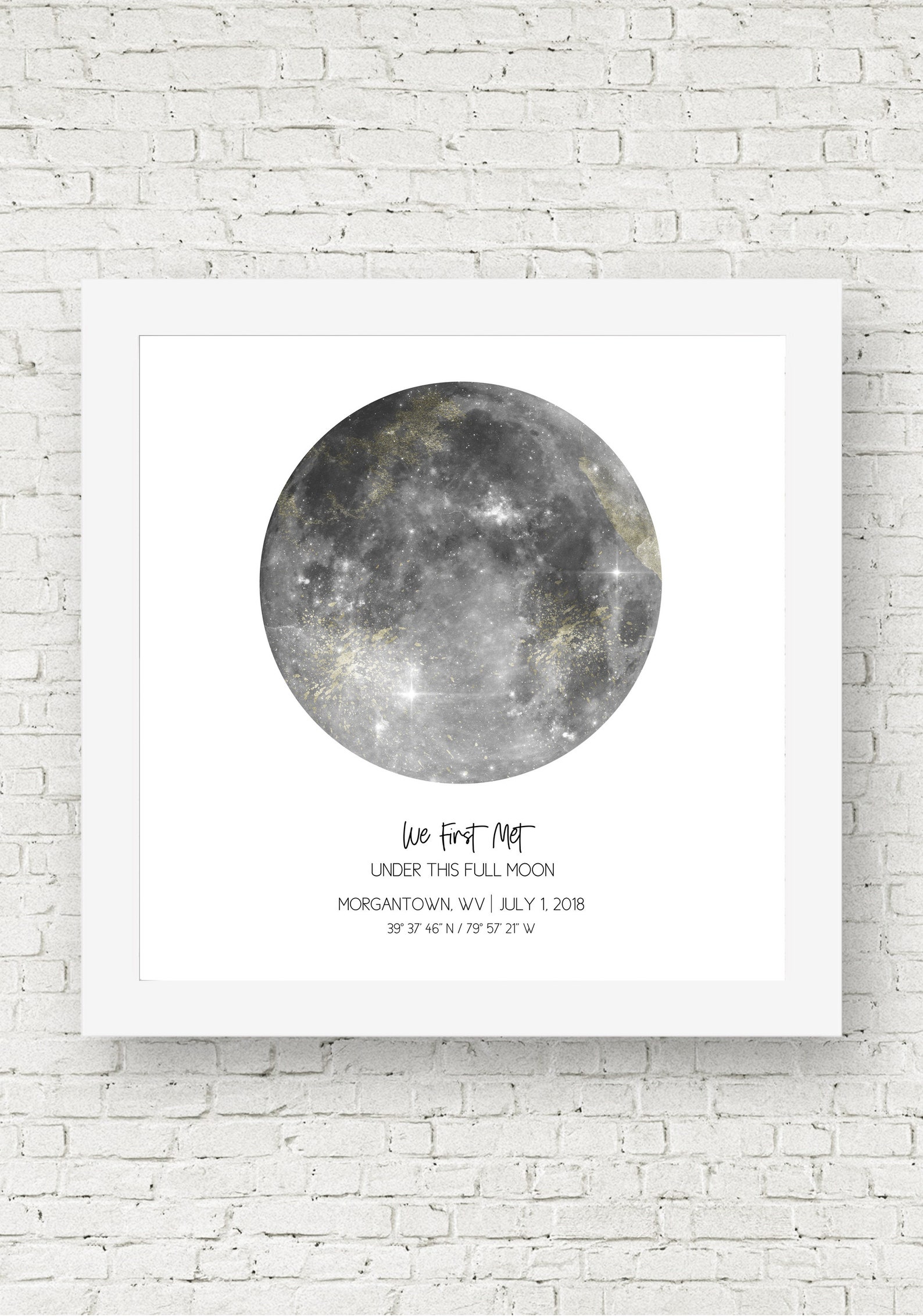 Moon Phase Downloadable Print, Personalized Moon Printable, Custom Moon ...
