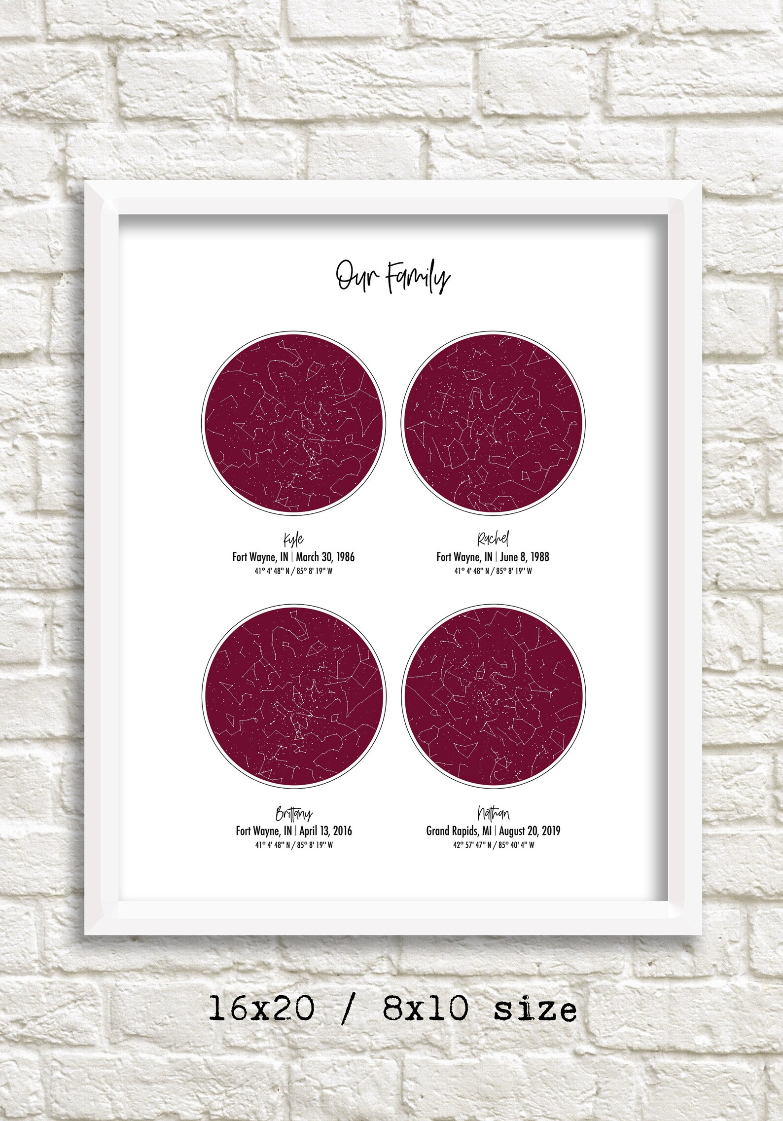 Family Star Map Download Custom Birth Star Map Printable - Etsy