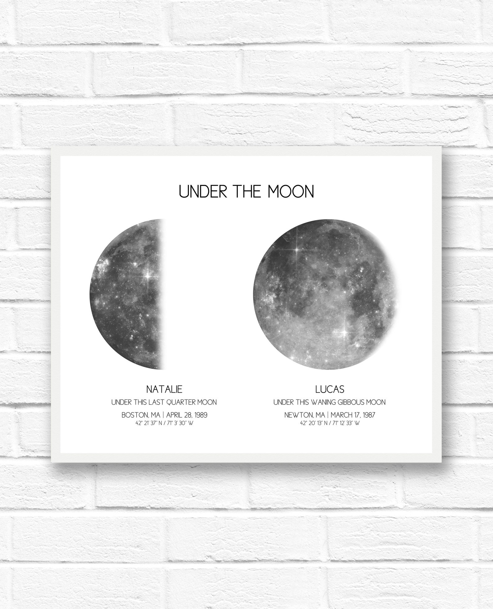 Personalized Moon Phase by Date, Custom Anniversary Gift, Personalized ...
