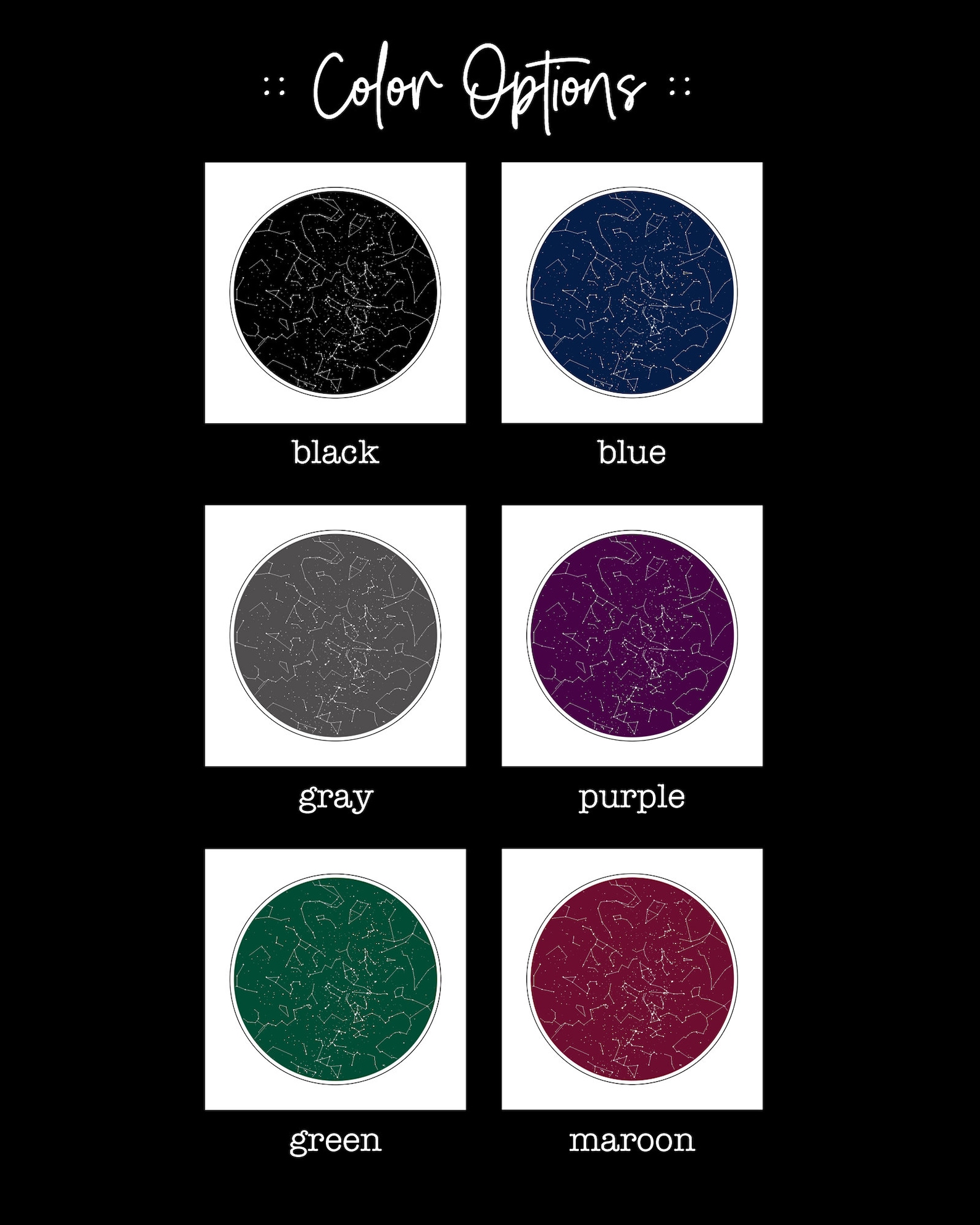 Constellation Print, Triple Star Map Poster, Night Sky by Date, Star ...