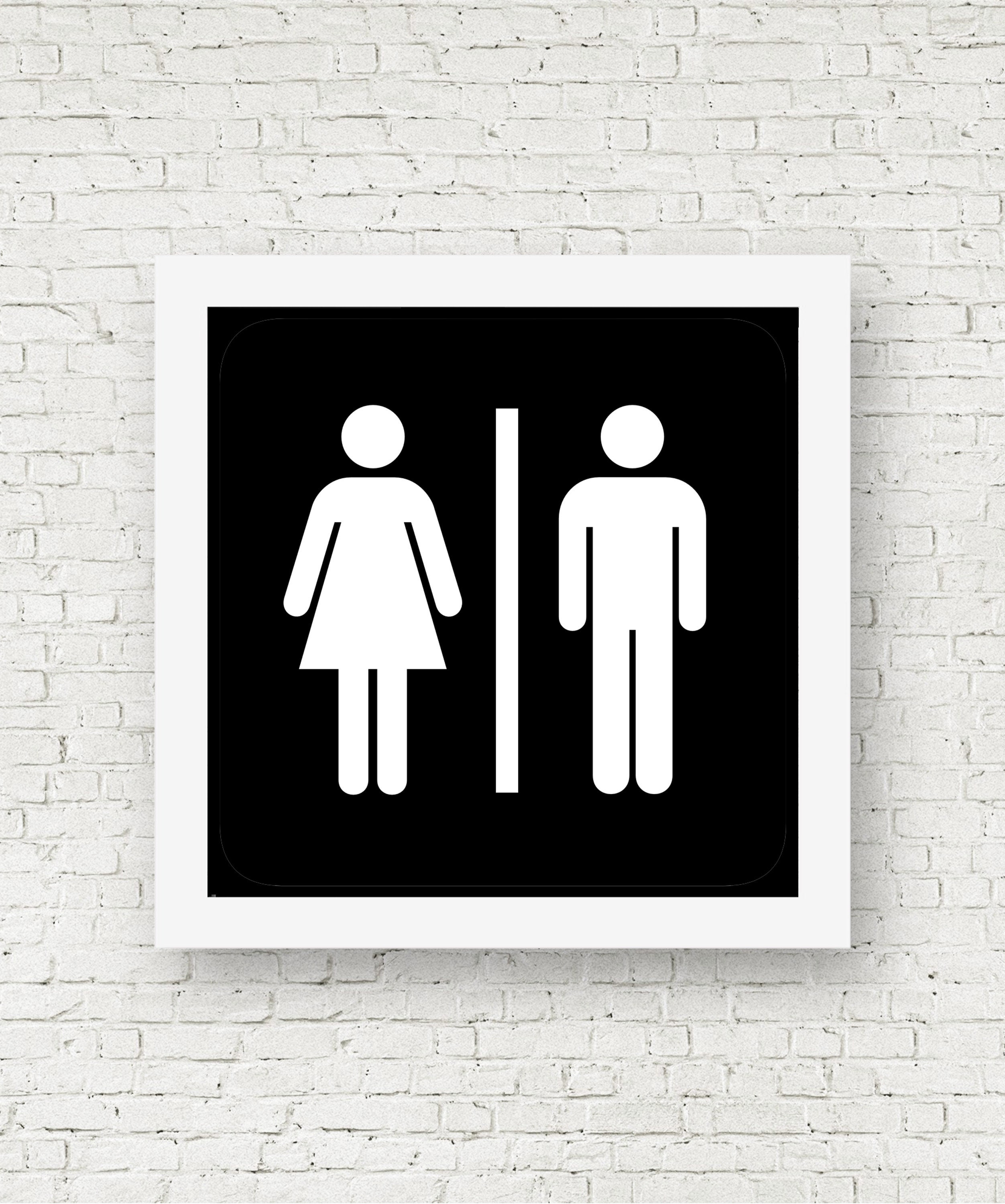 Unisex Restroom Sign Black and White Bathroom Printable Sign | Etsy