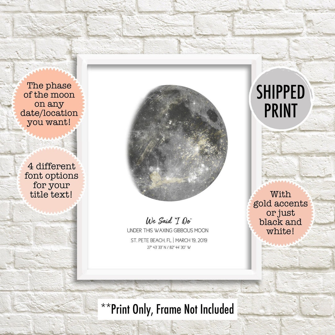 Custom Moon Print Custom Anniversary Print Personalized Moon - Etsy