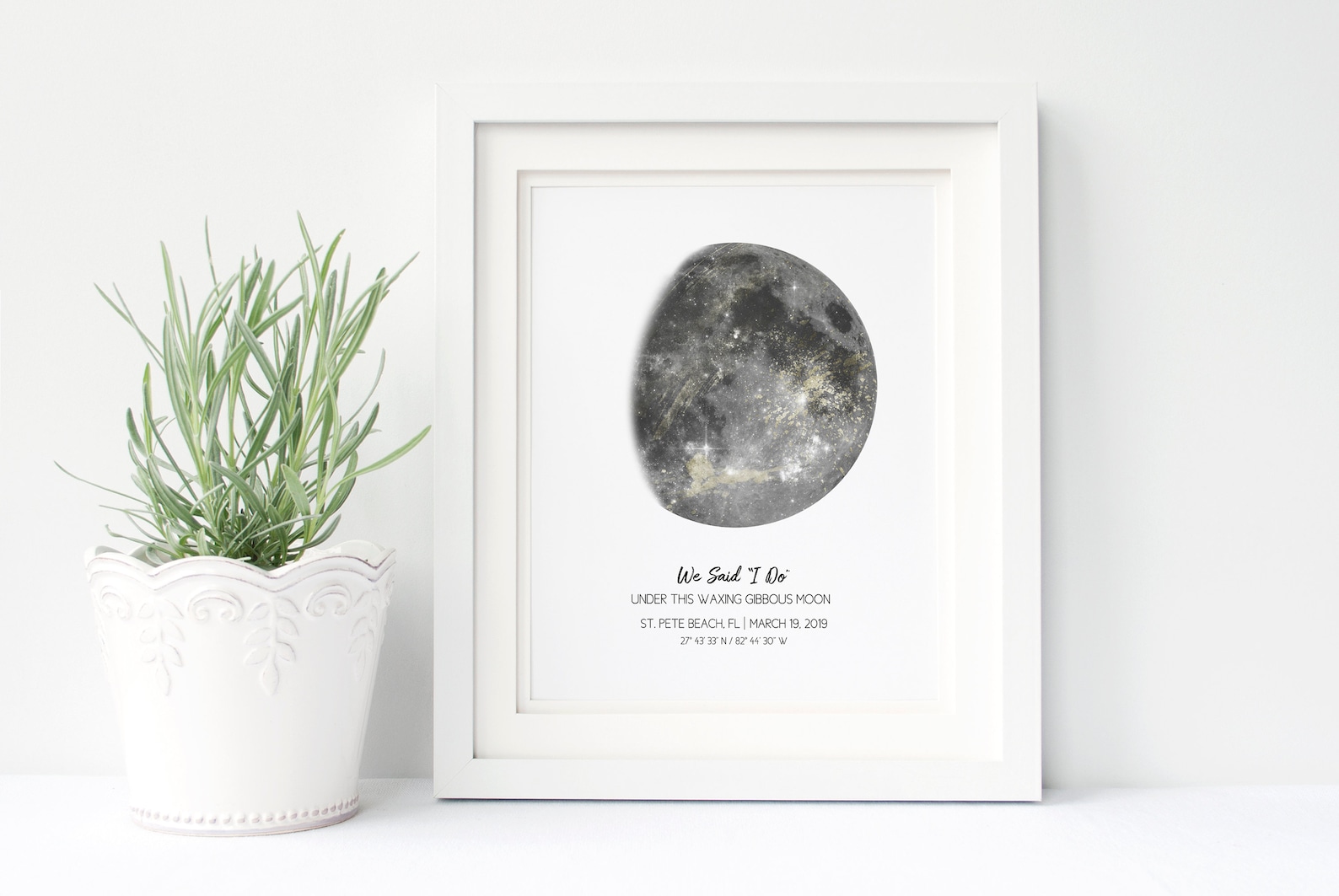 Custom Moon Print, Custom Anniversary Print, Personalized Moon Phase ...
