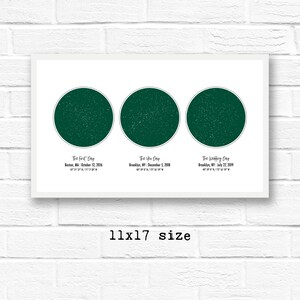 Triple Star Map, Anniversary Download, 3 Star Chart Personalized Gift ...