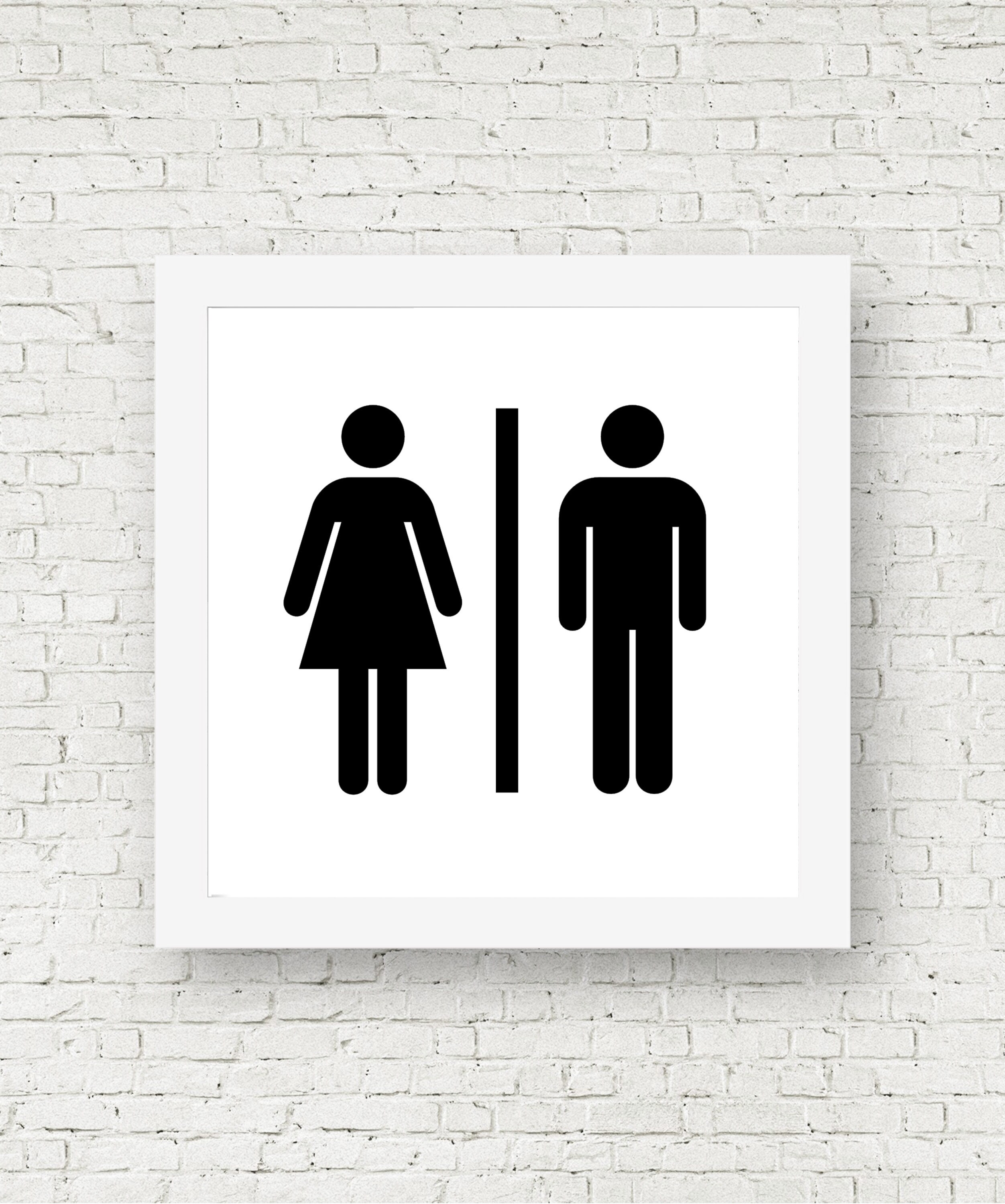 Unisex Restroom Sign Black and White Bathroom Printable Sign | Etsy