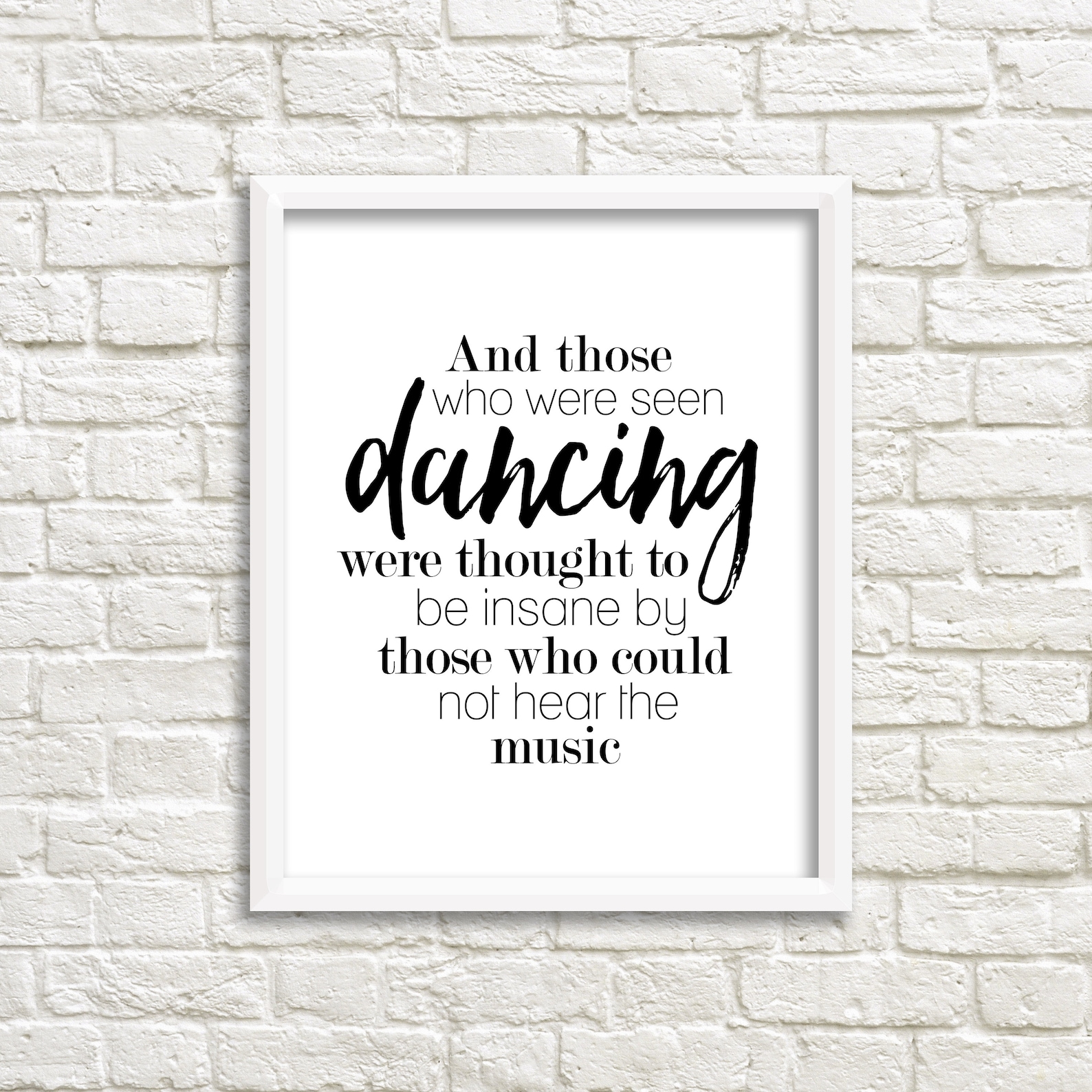 Dance prints digital download printable quotes black and | Etsy