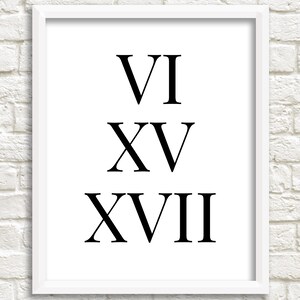 Roman Numeral Wedding Date Sign, Minimalist Black and White Print ...