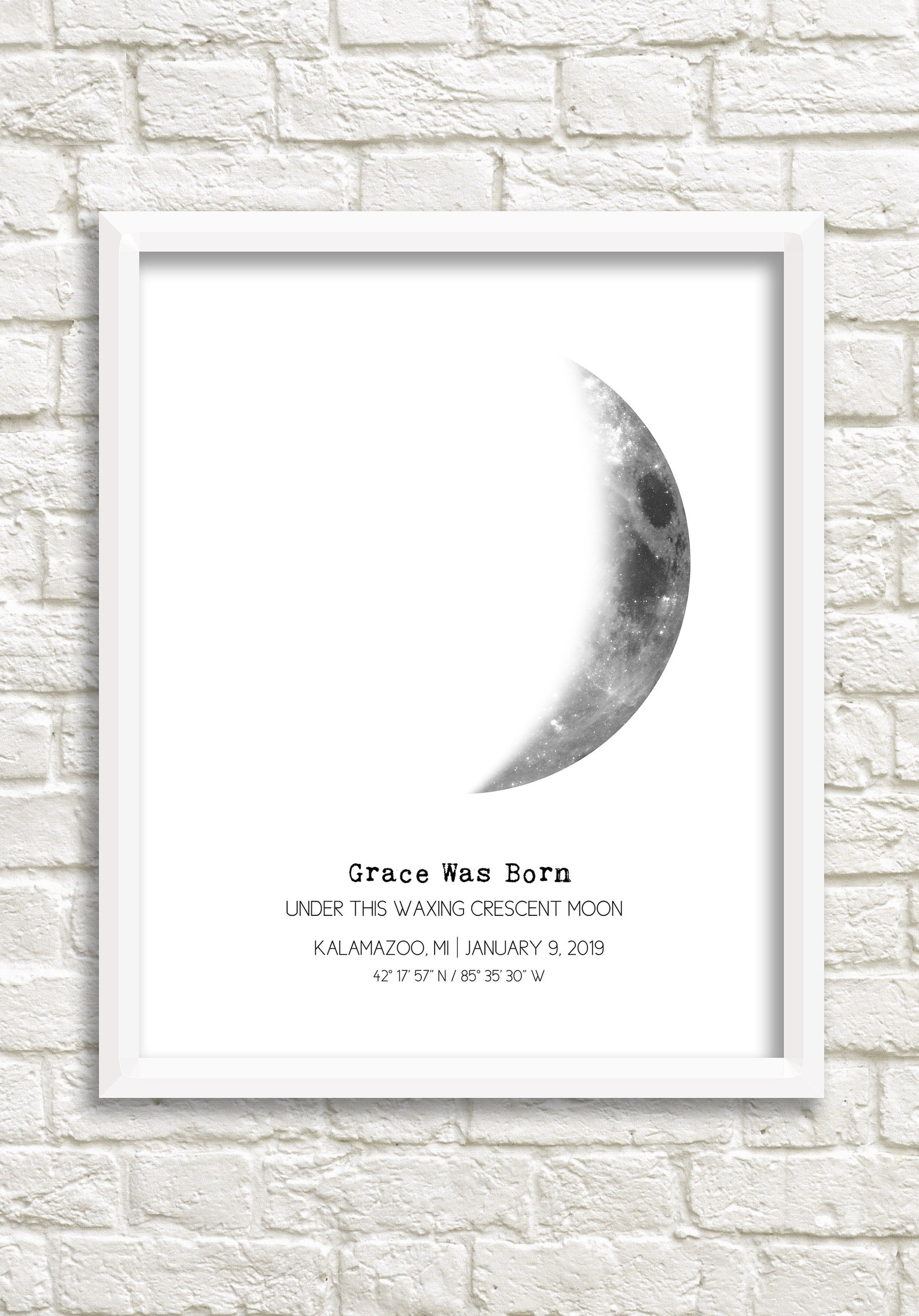Custom Moon Print, Custom Anniversary Print, Personalized Moon Phase ...